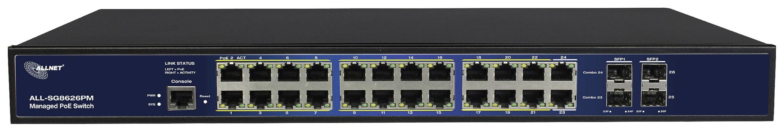 Allnet ALL-SG8626PM mrežni svič 24+4 vrat 52 GBit/s