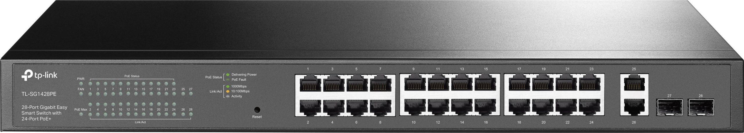 TP-LINK Easy Smart TL-SG1428PE mrežni svič 24+2 vrata 10 / 100 / 1000 MBit/s