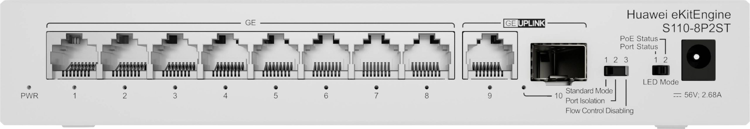 HUAWEI Switch S110-8P2ST 8×10/100/1000BA mrežni svič