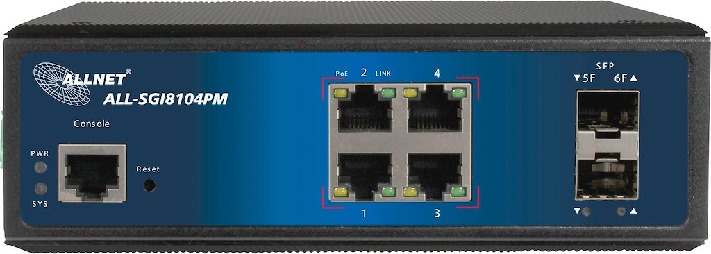 Allnet ALL-SGI8104PM mrežni svič 4 vrata