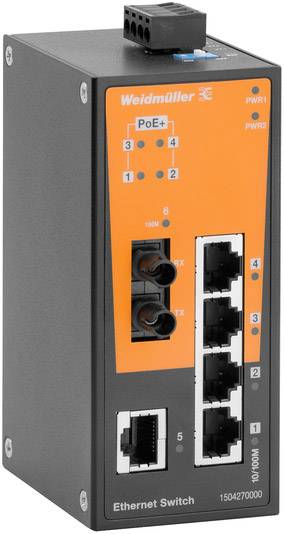 Weidmüller IE-SW-BL06T-1TX-4POE-1ST industrijski Ethernet svič 5 10 / 100 MBit/s