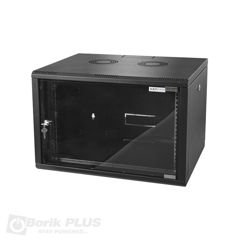 REK ORMAN 7U 19′ 450MM CRNI SA STRANICAMA