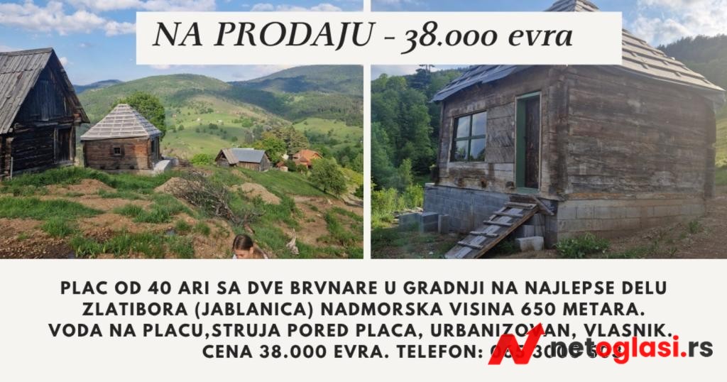 Prodajem plac sa brvnarama na Zlatiboru