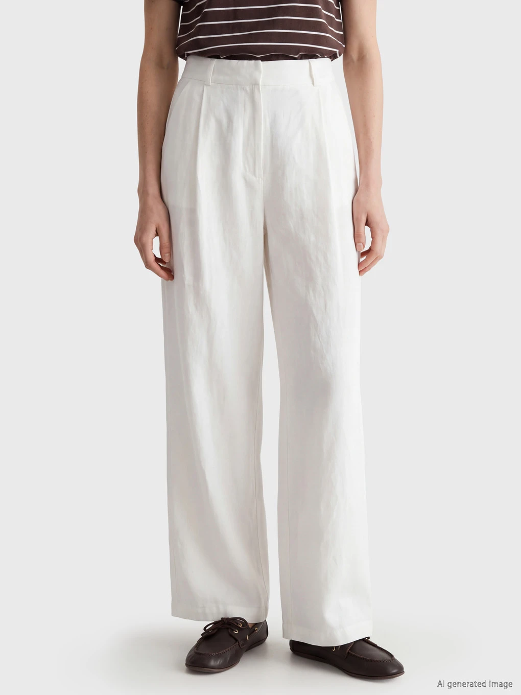 LCW Comfort Ženske Plisirane Pantalone Širokih Nogavica Od Tkanine