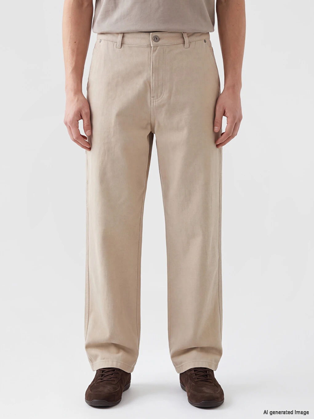 XSIDE Muške Pantalone Od Gabardina Sa Baggy Fit Krojem
