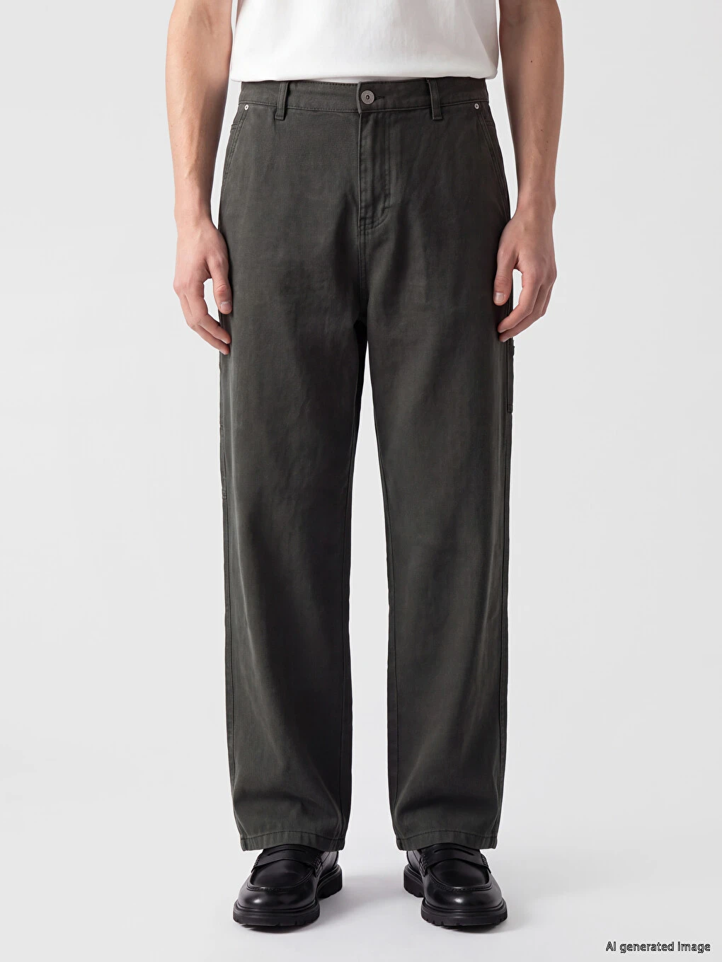 XSIDE Muške Pantalone Od Gabardina Sa Baggy Fit Krojem