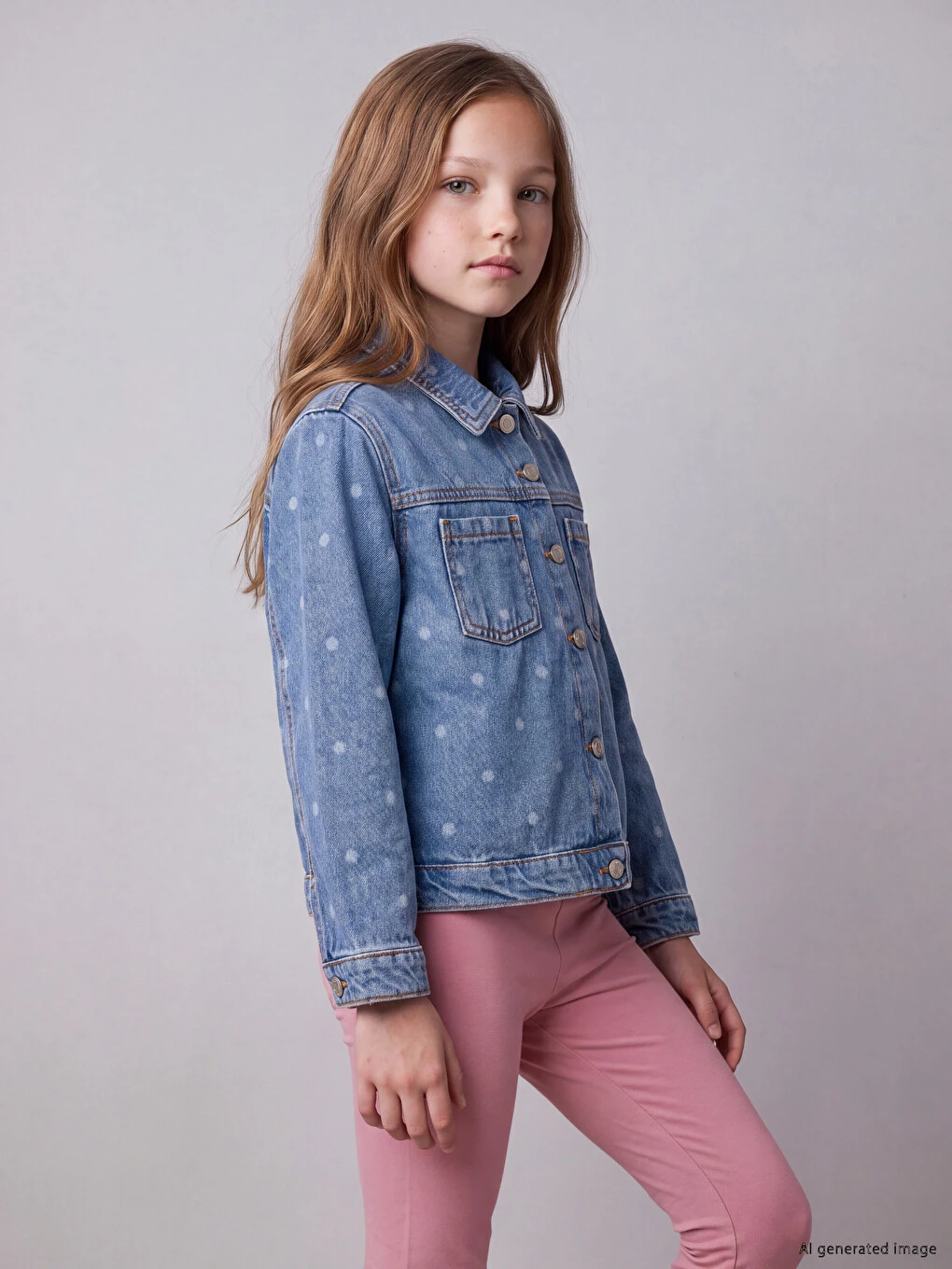 LCW Kids Teksas Jakna Sa Tufnicama Za Devojčice