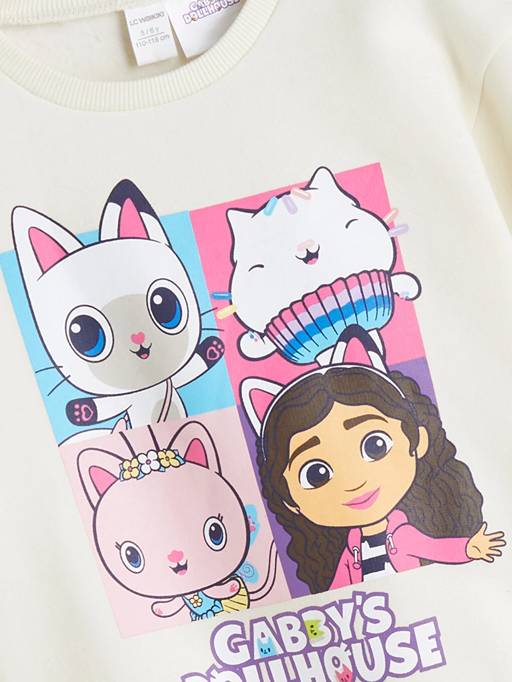 LCW Kids Dugi Rukav Gabby's Dollhouse Štampana Dukserica Za Devojke