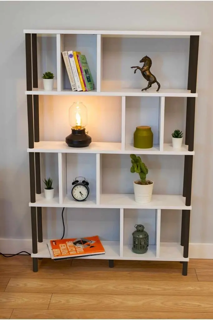 Hanah Home Polica za knjige, Bela