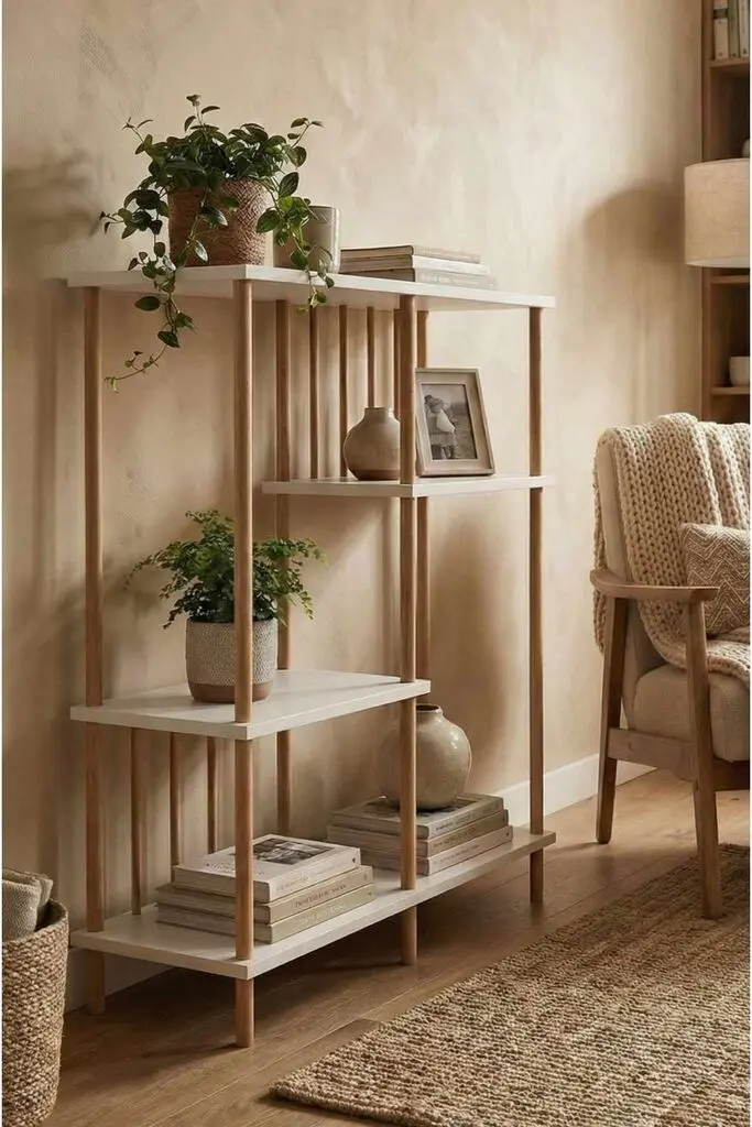 Hanah Home Polica za knjige, Bela