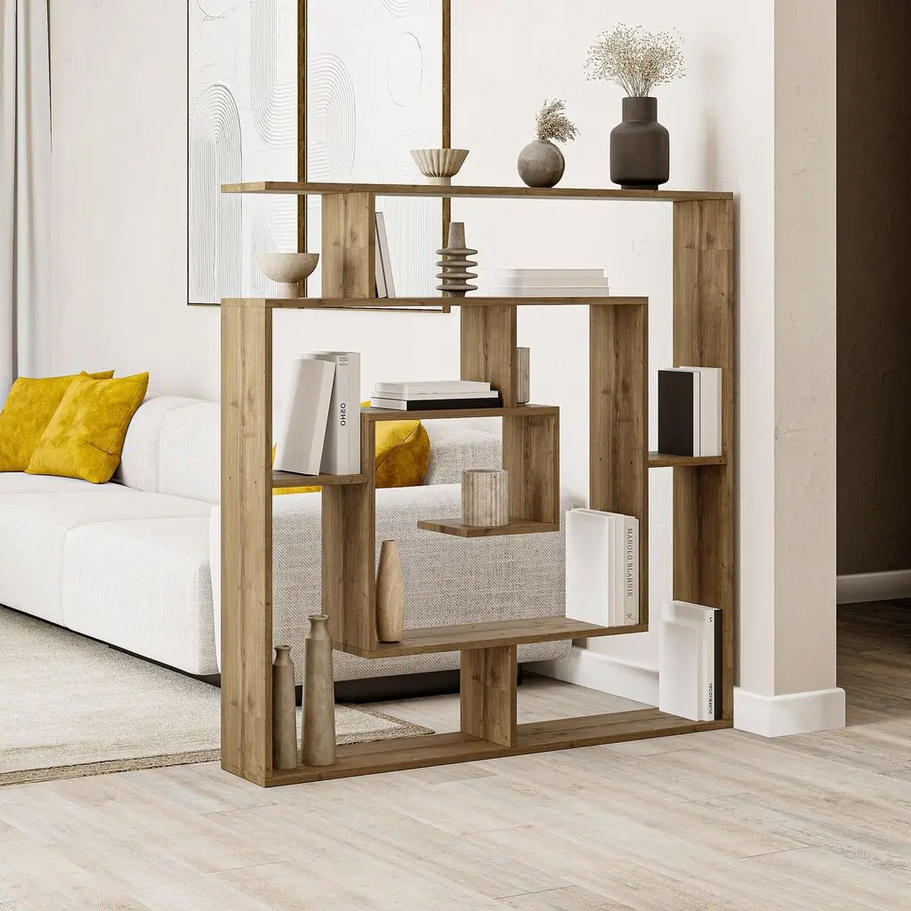 Hanah Home Polica za knjige, 125x128.6x22cm, Krem