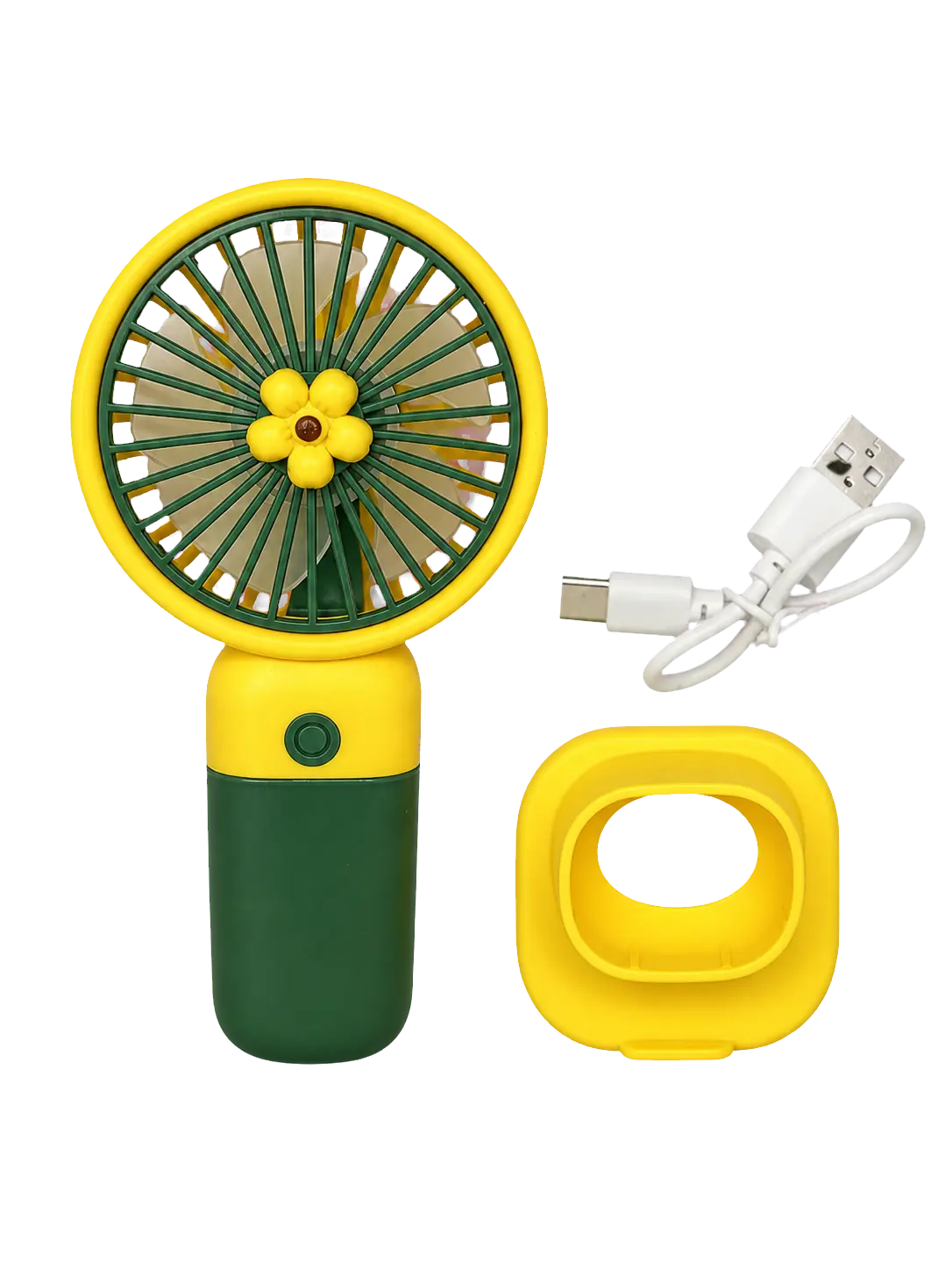 Mini ručni ventilator sa postoljem, Žuto-zeleni