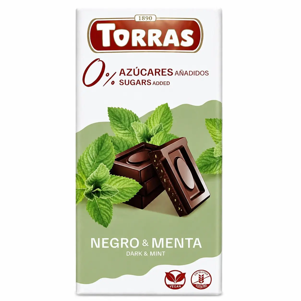 Crna čokolada sa mentom bez šećera i glutena 75g Torras