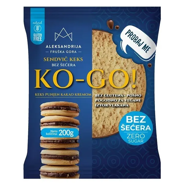 KO-GO Sendvič keks - bez glutena i šećera 200g ALEKSANDRIJA