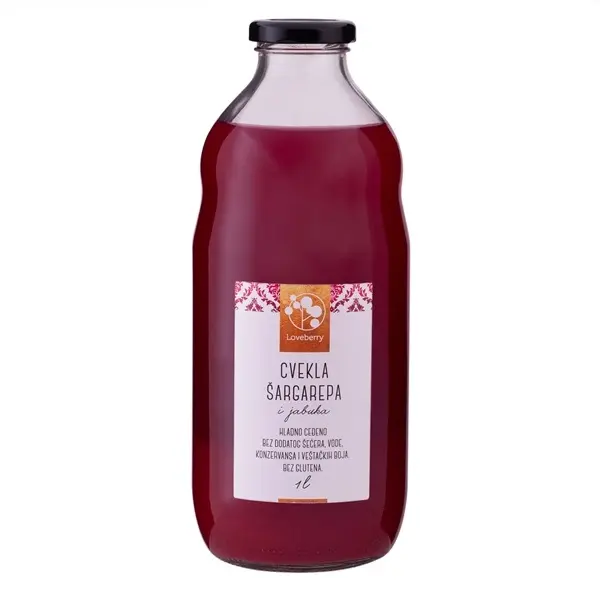Sok od cvekle jabuke i šargarepe Loveberry 1l