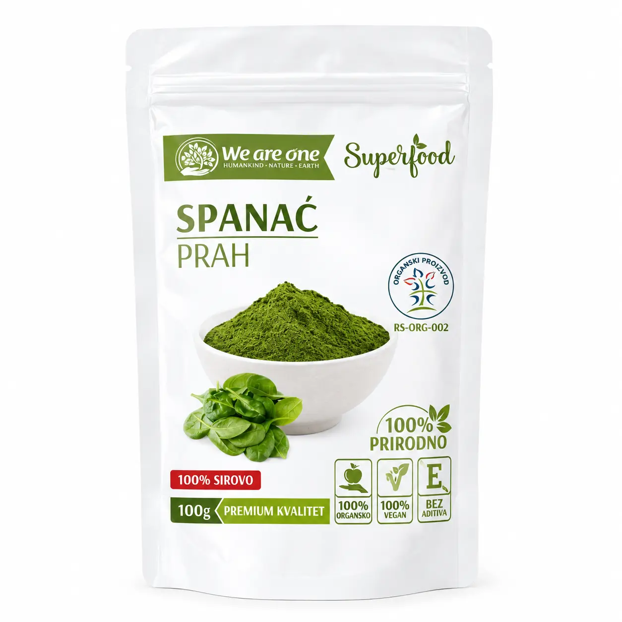 Spanać u prahu organski 100g We are one