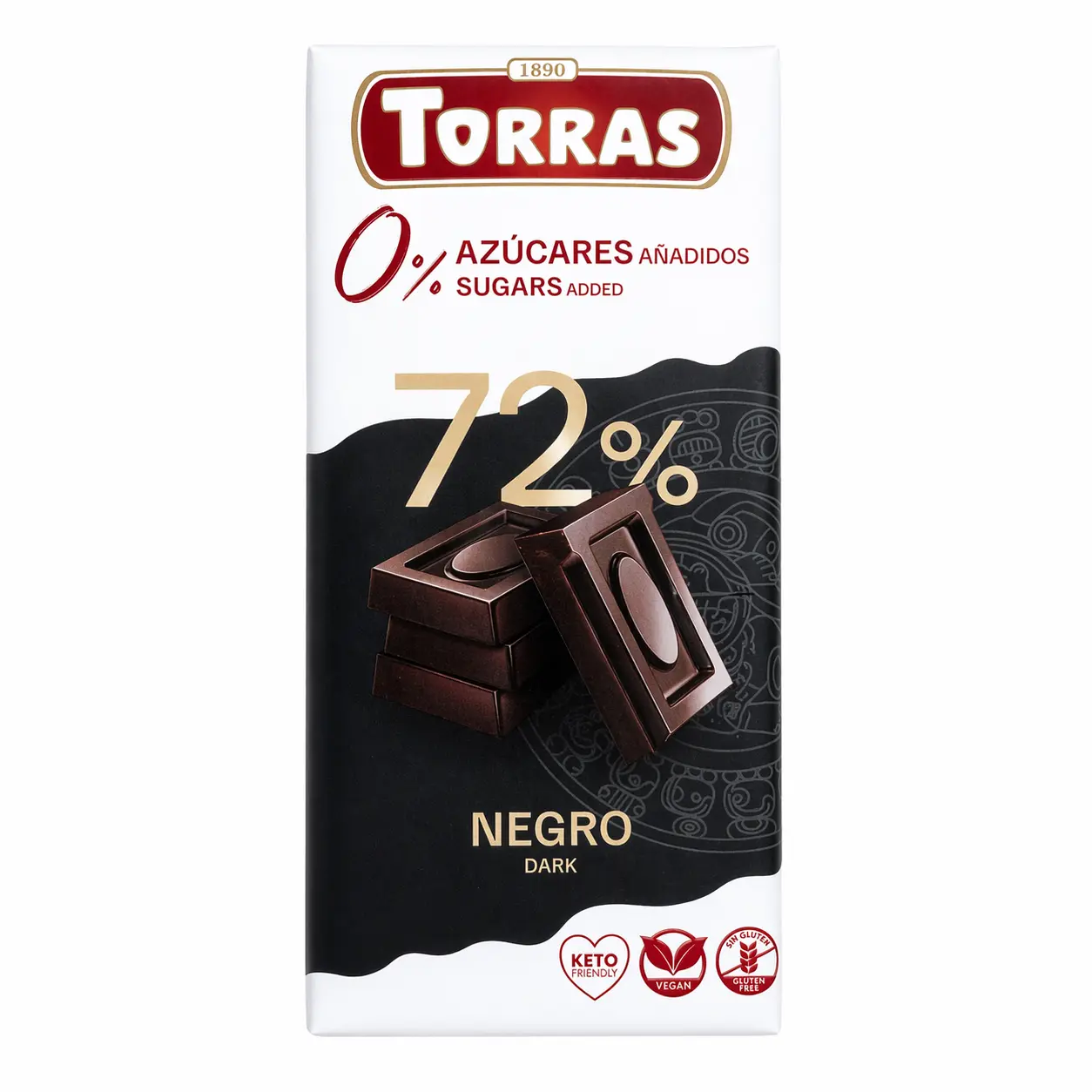 Tamna čokolada bez šećera 72% kakao 75g TORRAS