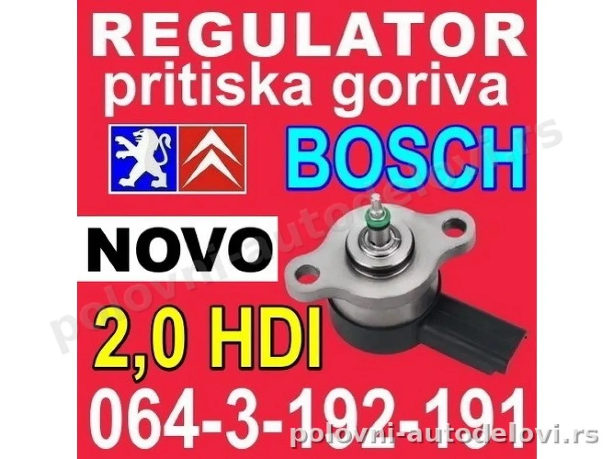 PEŽO 2,0 HDI REGULATOR pritiska goriva NOVO Peugeot Citroen