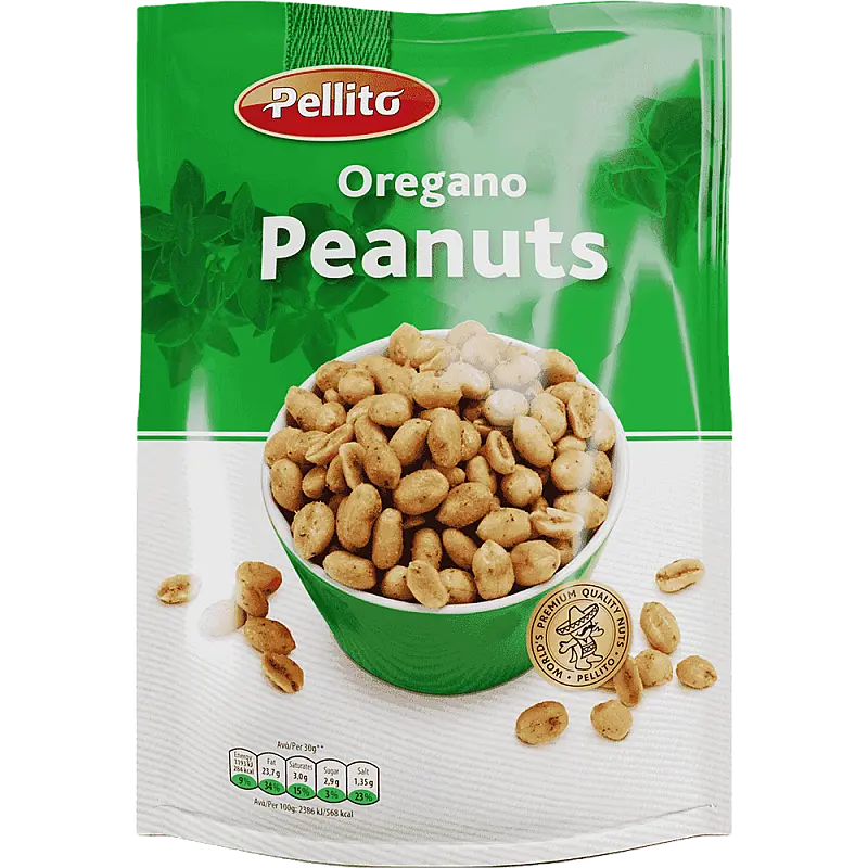 Kikiriki oljušteni, suvopečeni, sa ukusom origana Pellito 150g
