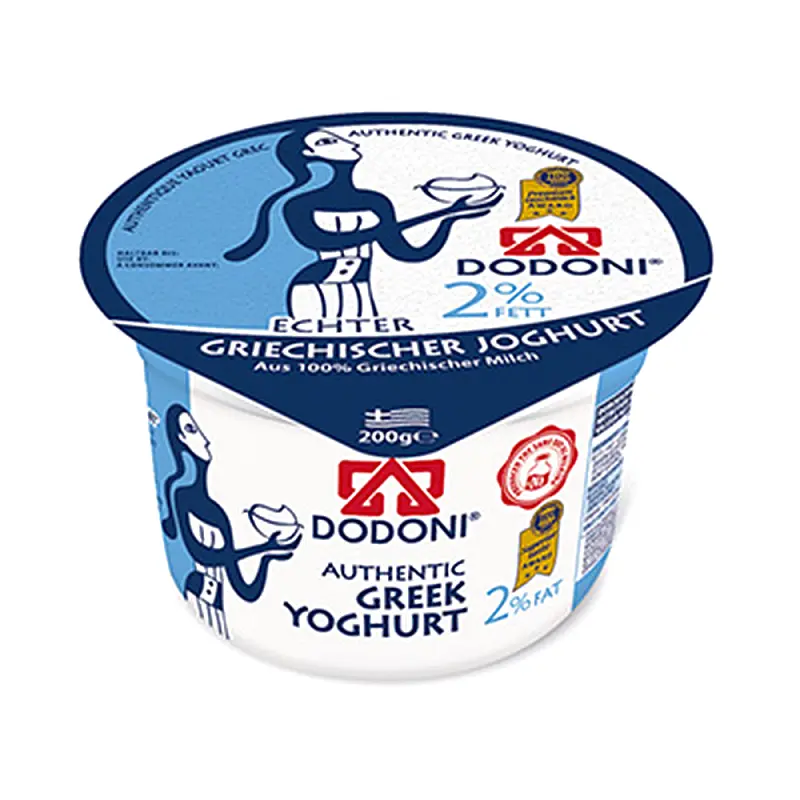 Grčki jogurt od kravljeg mleka sa 2%mm Dodoni 150gr