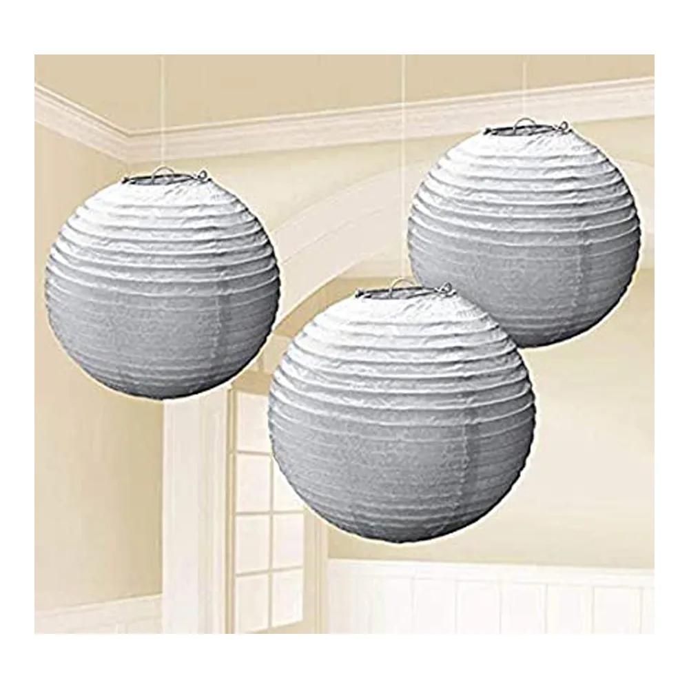 3D lampioni srebrni 24cm 1/3