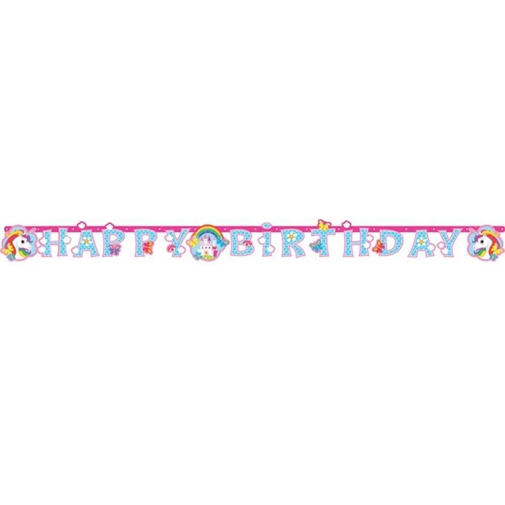 Unicorn rođendanski baner 1,8x15m