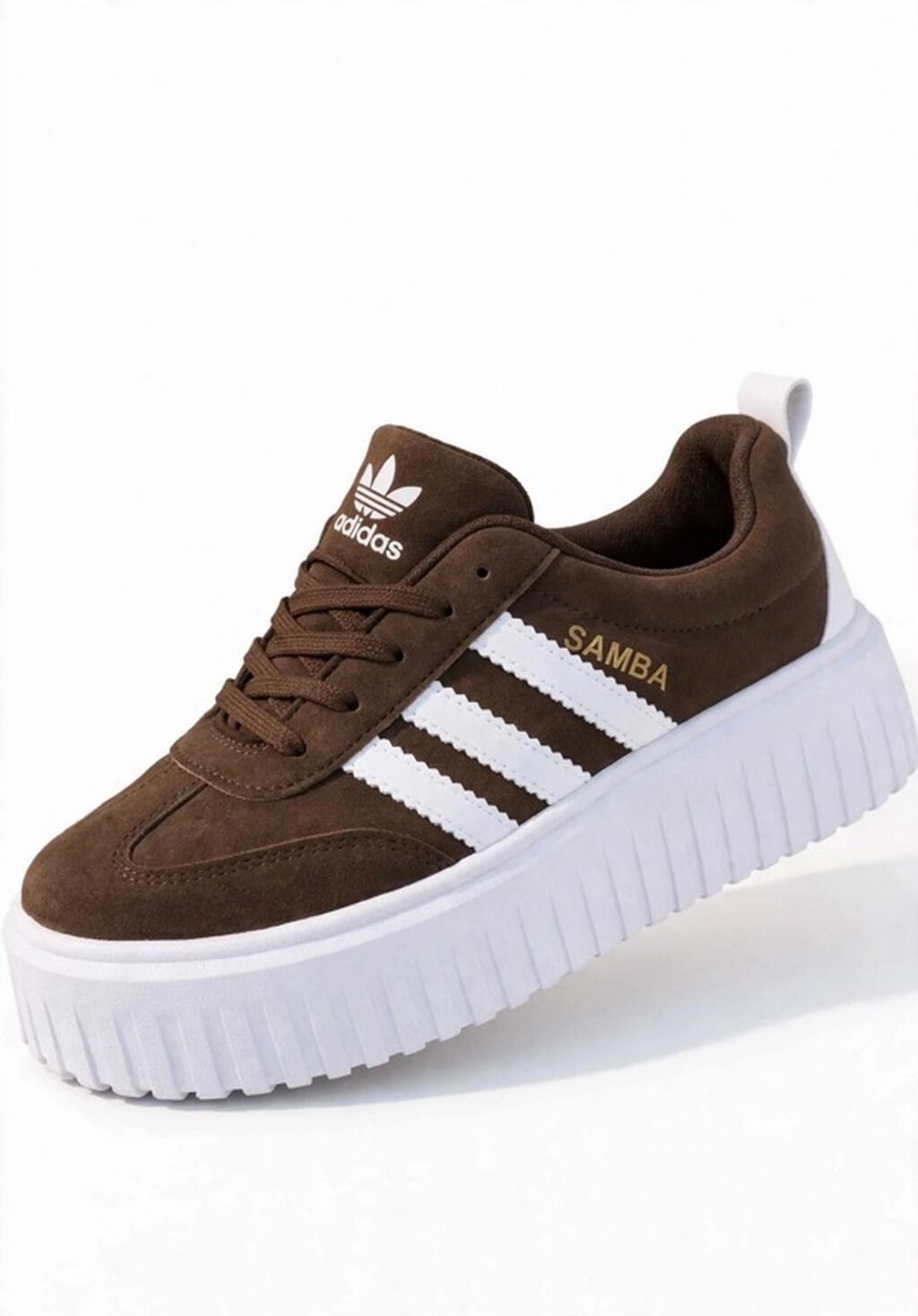 Adidas Samba platform patike – braon/bele - Model: Samba sa povišenim