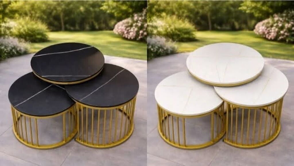08. Set modernih stolića MILANO – 3 komada – imitacija mermera?