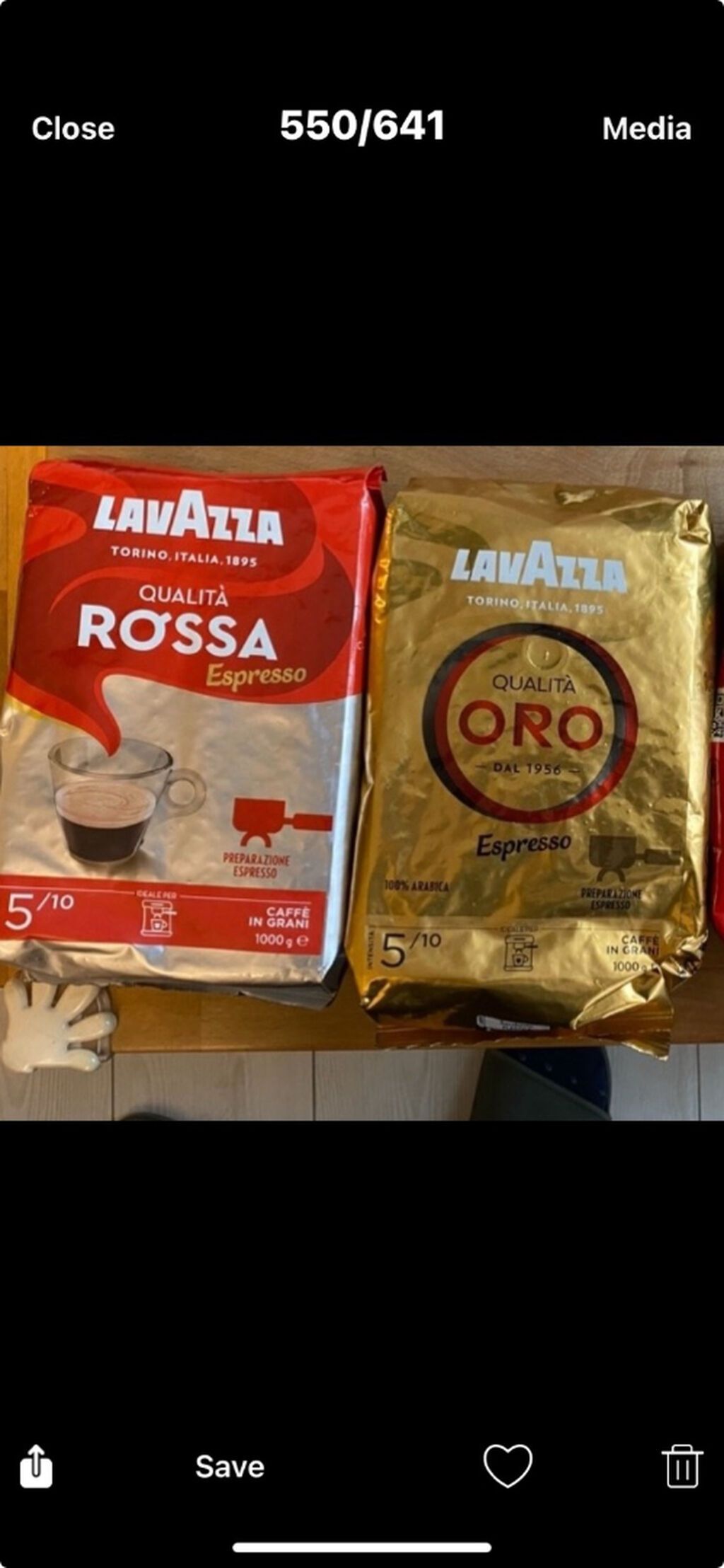 Lavazza kafa u zrnu 1 kg – Qualità Rossa Espresso i Qualità Oro