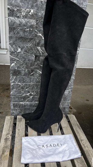 CASADEI Visoke crne Kozne cizme ORIGINAL Vel 39