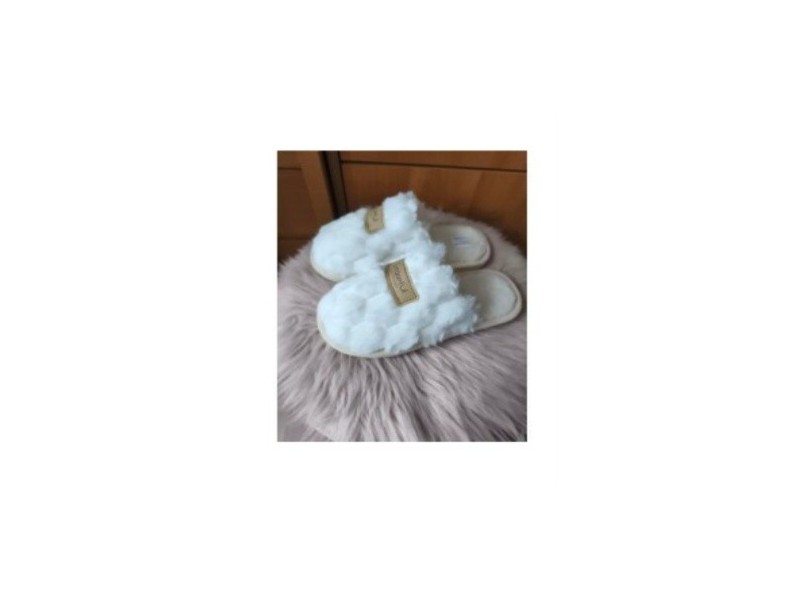 GRACEFUL krznene sobne papuče BEŽ - NOVO - br. 36