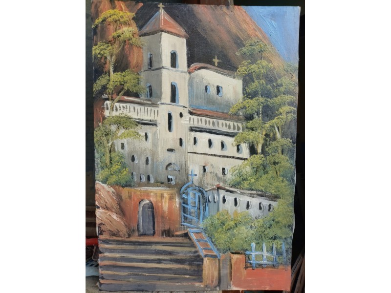 Manastir Ostrog 60x40cm ulje na platnu