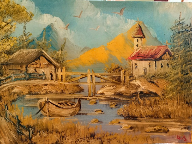Stari manastir 60x40cm ulje na platnu