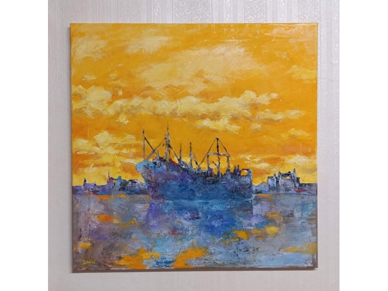 Brod, ulje na platnu, 60x60
