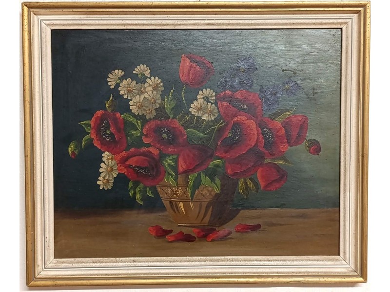 Bulke u vazi, ulje, uramljeno 57x47