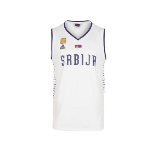 PEAK košarkaški navijački dres Srbija beli, V-izrez, sezona 2023