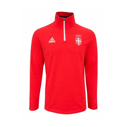 PEAK unisex majica dugih rukava OKS Milano Cortina 2026 crvena