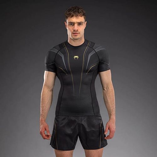 Venum Streamline Rashguard Kratki Rukav Crno/Zlatni XXL