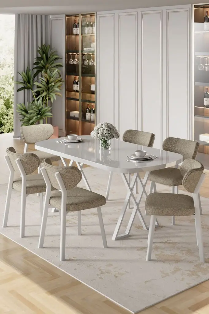 Hanah Home Trpezarijski set, 7 komada, Bež