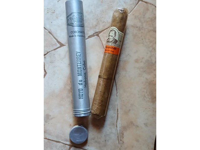 Hoyo de Monterrey Churchill Kuba cigara kutija tompus