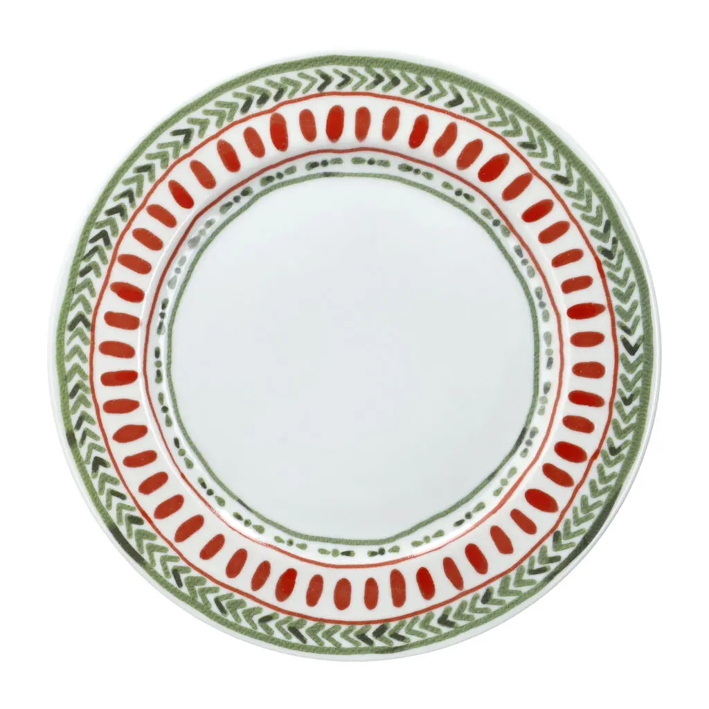 Tognana Set plitkih tanjira Soho, 27 cm, 6 komada, Belo-zeleni