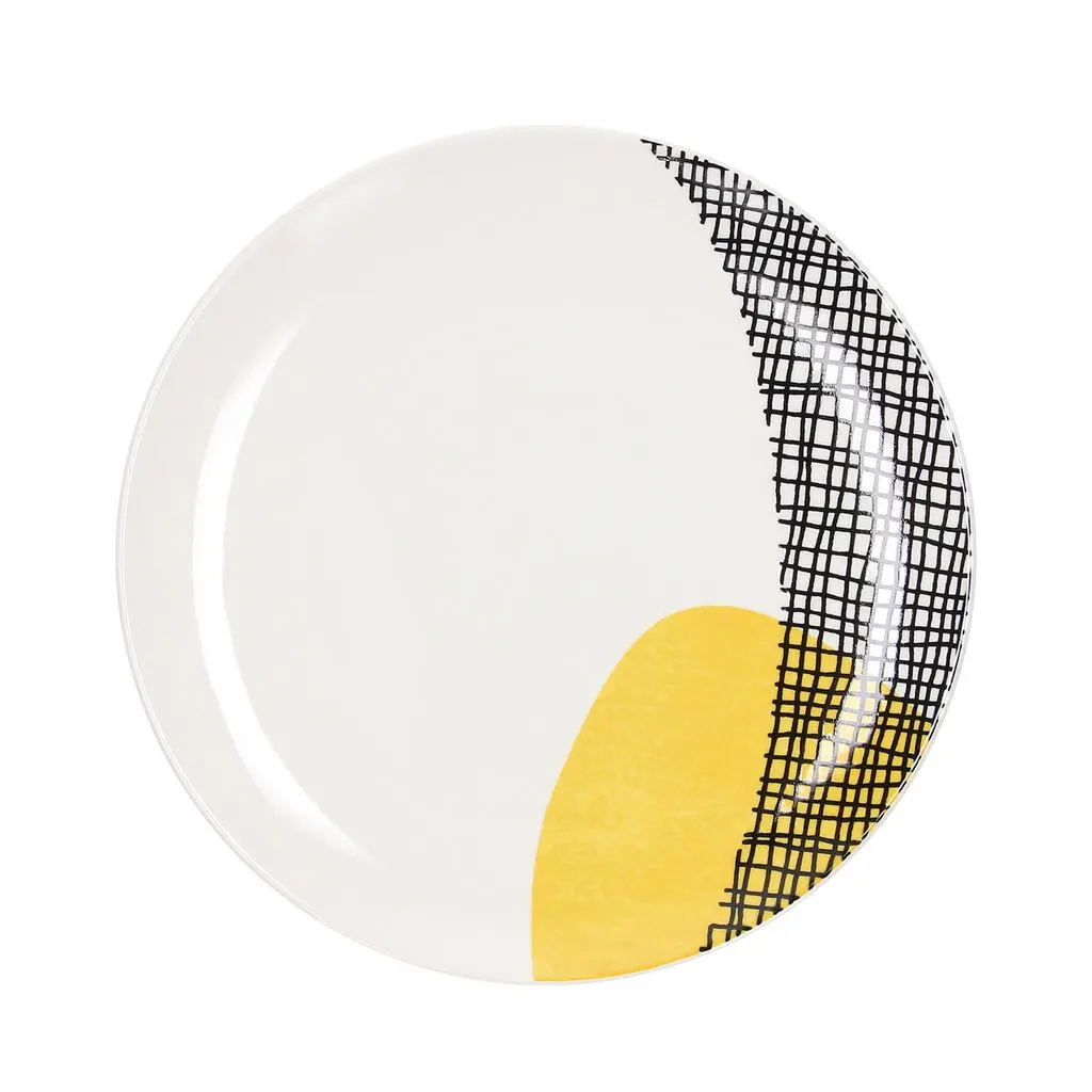 Tognana Set plitkih tanjira Ikonic, 20 cm, 6 komada, Belo-žuti