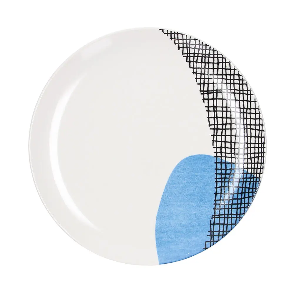 Tognana Set plitkih tanjira Ikonic, 27 cm, 6 komada, Belo-plavi