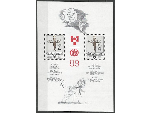 Čehoslovačka,Bijenale 1989.,blok,čisto
