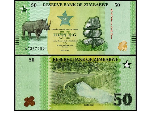 Zimbabwe 50 zig 2026 UNC