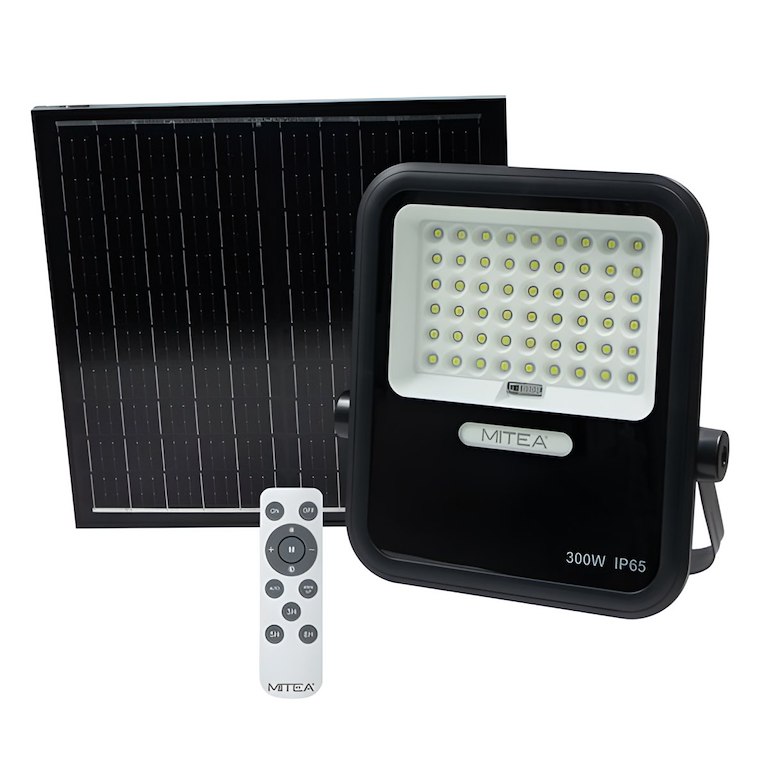 M452080-C4 300W 6500K crni IP65 solarni LED reflektor set  ABS Mitea Lighting