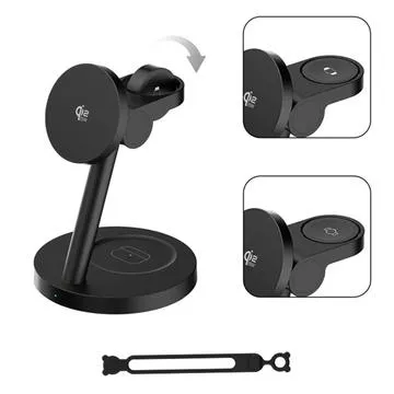 ZJ05 3-IN-1 QI 2.2 MAGNETIC WIRELESS CHARGER 25W - BLACK