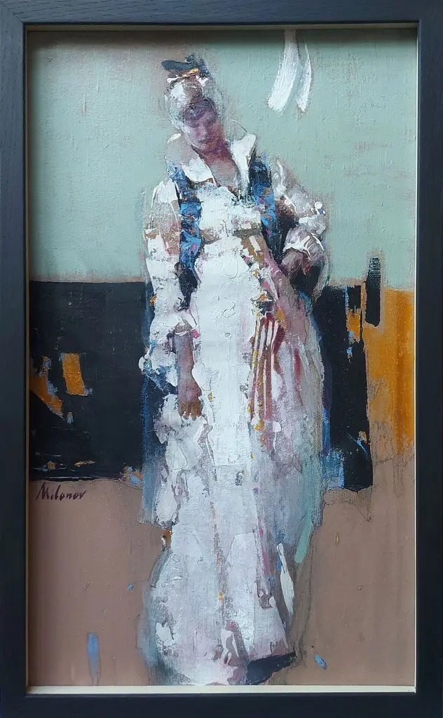 Žena u belom, 70x40 cm