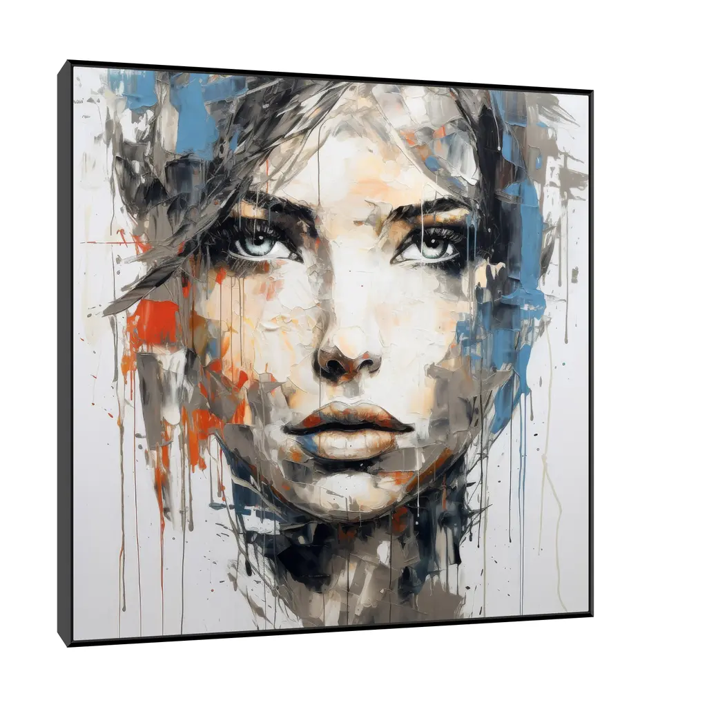 Canvas Slika na platnu Devojka 50x50cm, Sa ramom, Crni