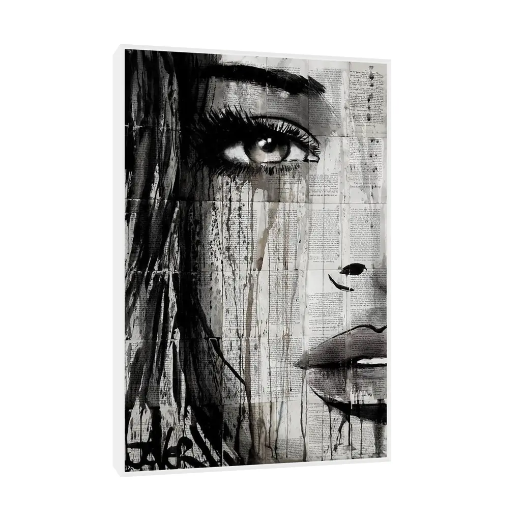 Canvas Slika na platnu Portret devojke - kolaž, Sa ramom, 80 x 120 cm, Beli